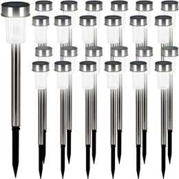 Monzana LED Solarleuchte 24er-Set Edelstahl 37cm