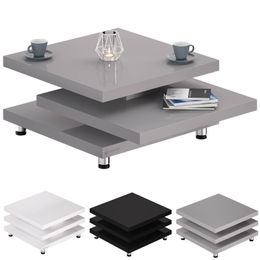 Casaria Couchtisch New York Grau 72x72cm verstellbar