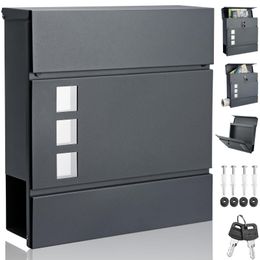 Monzana Designer Briefkasten mit Sichtfenster Anthrazit
