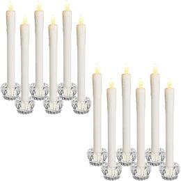Monzana LED Tafelkerzen 12er-Set inkl Kerzenhalter