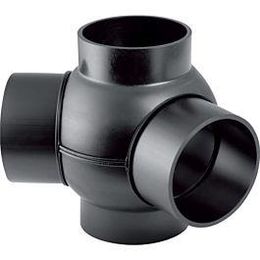 Geberit Pe Zweifach-Kugelabzweig 367385161 DN 100/100, 88,5Grad, Anschlüsse 135Grad, PE-HD
