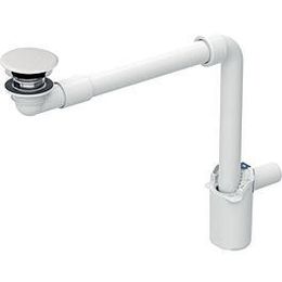Geberit Waschbeckenablauf 152089011 d= 32mm, freier Auslauf und Ventilabdeckung, weiß/hochglanz-verchromt