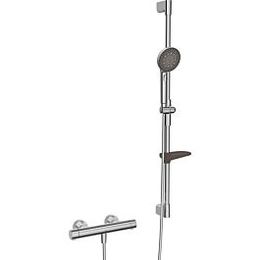 Hansa HansaPRISMA Duschsystem 48130431 mit Thermostat, Wandmontage, 970mm, chrom