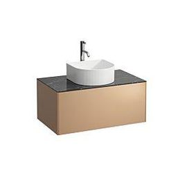 Laufen Sonar Schubladenelement/Sideboard H4054150341411 77,5x34x45,5cm, Ausschnitt Mitte, mit Hahnloch, Kupfer/Nero Marquina