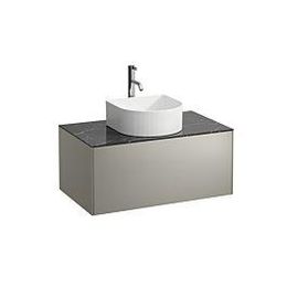 Laufen Sonar Schubladenelement/Sideboard H4054150341421 77,5x34x45,5cm, Ausschnitt Mitte, mit Hahnloch, Titan/Nero Marquina