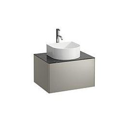 Laufen Sonar Schubladenelement/Sideboard H4054050341421 57,5x34x45,5cm, Ausschnitt Mitte, mit Hahnloch, Titan/Nero Marquina