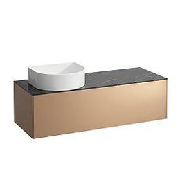 Laufen Sonar Schubladenelement/Sideboard H4054220341411 117,5x34x45,5cm, Ausschnitt links, Kupfer/Nero Marquina