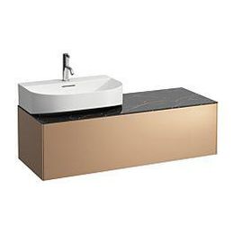 Laufen Sonar Schubladenelement/Sideboard H4054520341411 117,5x34x45,5cm, Ausschnitt links, Kupfer/Nero Marquina