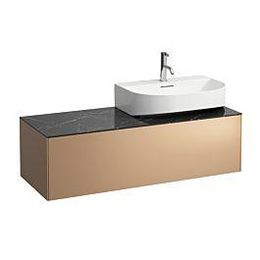 Laufen Sonar Schubladenelement/Sideboard H4054530341411 117,5x34x45,5cm, Ausschnitt rechts, Kupfer/Nero Marquina