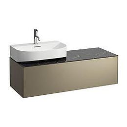 Laufen Sonar Schubladenelement/Sideboard H4054520341421 117,5x34x45,5cm, Ausschnitt links, Titan/Nero Marquina