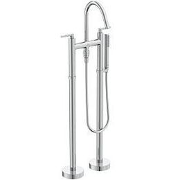 Ideal Standard Joy Neo Zweigriff-Wannenarmatur BD169AA freistehend, mit Handbrause-Set, Hebelgriffe, Ausladung 190mm, chrom
