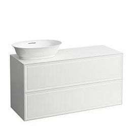 Laufen The new classic Schubladenelement/Sideboard H4060830856271 117,5x60x45,5cm, 2 Schubladen, Waschtisch Ausschnitt links, Verkehrsgrau