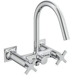 Ideal Standard Joy Neo Zweigriff-Wannenarmatur BD160AA Aufputz, Kreuzgriffe, Ausladung 190mm, chrom
