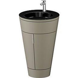 Duravit Starck 1,c-bonded Set S19515O70920010 Griff Edelstahl, Keramik Schwarz Matt, Innenbeleuchtung, bodenstehend, Stein Grau Seidenmatt, 864 x 560 x 605 mm