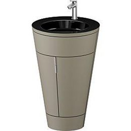 Duravit Starck 1,c-bonded Set S19515O70920010 Griff Edelstahl, Keramik Schwarz Matt, Innenbeleuchtung, bodenstehend, Stein Grau Seidenmatt, 864 x 560 x 605 mm
