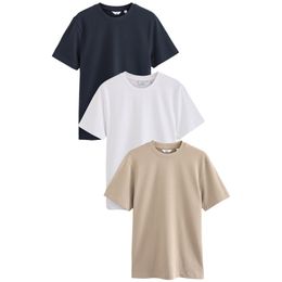 next T-Shirt Herren Gr&ouml;&szlig;e 5XL marine / taupe / wei&szlig;