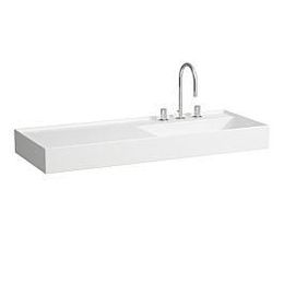 Laufen Kartell Waschtisch H8133330001111 120x46cm, Ablage links, ohne Überlauf, 1 Hahnloch, weiß