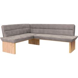 Eckbank Home Affaire "Beluna Polsterbank, Sitzecke", grau (grau, decor wotan eiche), B:210cm H:89cm T:169cm, Polyester, Sitzbänke, mit Wellenunterfederung im Sitz, TOPSELLER