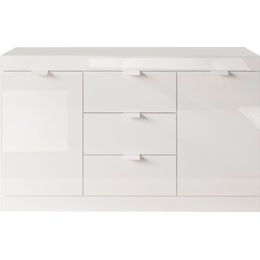 Sideboard Inosign "Slim", weiß (weiß hochglanz lack), B:136cm H:82cm T:42cm, Sideboards, Breite 136 cm, weiß Hochglanz Lack