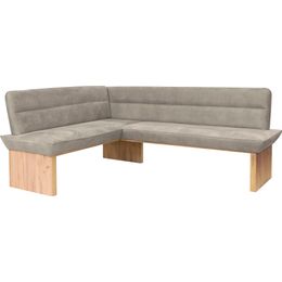 Eckbank Home Affaire "Beluna Polsterbank, Sitzecke", braun (latte, decor wotan eiche), B:210cm H:89cm T:169cm, Polyester, Sitzbänke, mit Wellenunterfederung im Sitz, TOPSELLER