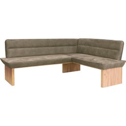 Eckbank Home Affaire "Beluna Polsterbank, Sitzecke", braun (cappuccino, decor wotan eiche), B:210cm H:89cm T:169cm, Polyester, Sitzbänke, mit Wellenunterfederung im Sitz, TOPSELLER