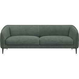 3-Sitzer FLEXLUX "Belle Designsofa, Couch, bequem durch Kaltschaum im Sitz", gr&uuml;n (dusty gr&uuml;n), B:218cm H:74cm T:89cm, 85% Polyester/15%Polyamide, Sofas, Skandinavisches Design, In hochwertiger Verarbeitung
