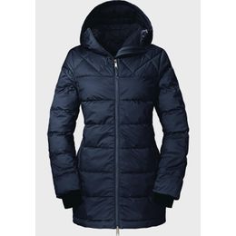 Schöffel Parka SCHÖFFEL "Insulated Parka Boston L", Damen, Gr. 42, blau (8820, blau), Oberstoff : Aussenseite: 100% Polyester (Membran: Polyurethan) Futter : 100% Polyester Füllung : 100% Polyester, modisch, regular fit, hoch geschlossener Ausschnitt, Langarm, Jacken