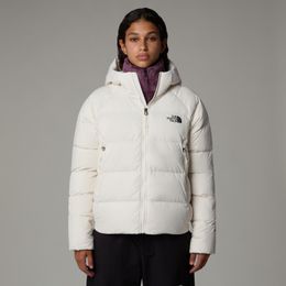 Daunenjacke The North Face "W HYALITE DOWN HOODIE - EU", Damen, Gr. L (40), weiß (weiß dune), Steppware, Obermaterial: 100% Nylon. Wattierung: 80% Daunen, 20% Federn, unifarben, sportlich, hüftlang, hoch geschlossener Ausschnitt, Langarm Raglanärmel eingefasste Kante, Jacken, Winterjacke mit Logodruck