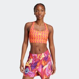 Sport-BH adidas Performance "FARM BRA", Damen, Gr. L, Cup C/D, bright orange, bold pink, semi spark, Obermaterial: 85% Polyester, 15% Elasthan, sportlich, BHs