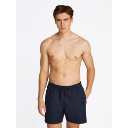 Badeshorts "MEDIUM DRAWSTRING TAPE", Herren, Gr. L (52), N-Gr, blau (desert sky), Polyester, Tommy Hilfiger Swimwear, unifarben, casual, Badehosen, mit Logo-Band