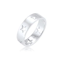 Elli Fingerring »Bandring Stern 925 Sterling Silber« Silber 52 mm Ring für Damen im angesagten Astro Stern Design