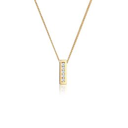 Elli DIAMONDS Collierkettchen »Anhänger Diamanten Weiß Brillantschliff (0.075 ct) 585 Gelbgold« Gold 45 Halskette für Damen mit funkelnden Diamanten