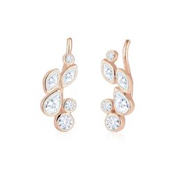 Elli Paar Ohrh&auml;nger &raquo;Earcuff Tropfen Zirkonia Wei&szlig; 925 Sterling Silber&laquo; Rosegold onesize Ohrringe f&uuml;r Damen mit Zirkonia Steinen verleihen jedem...