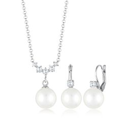 Elli Damen Schmuckset &raquo;Set mit Perlen Zirkonia Wei&szlig; 925 Sterling Silber&laquo; () silber