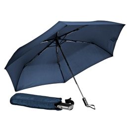 Euroschirm Taschenregenschirm »Automatik 3224, marineblau« besonders leicht, extra flach, mit Automatik marineblau
