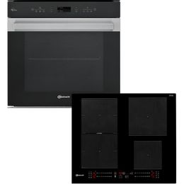Bauknecht Backofen-Set &raquo;BIK7 CHC8TS PT&laquo; mit 3-fach-Teleskopauszug Set, APP STEUERBAR, HYDROLYSE schwarz/edelstahlfarben 3-fach Teilauszug
