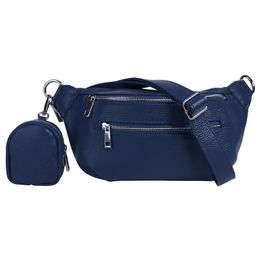 Samantha Look Gürteltasche echt Leder, Made in Italy blau