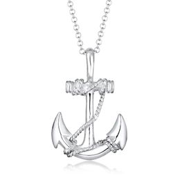 Kuzzoi Kette mit Anhänger »Maritim Anker Anhänger 925 Sterling Silber« Silber 55 Halskette für Herren mit Anker-Symbol in Silberfarbe