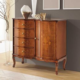 Pharao24.de Garderobenkommode in Nussbaumfarben Barockstil
