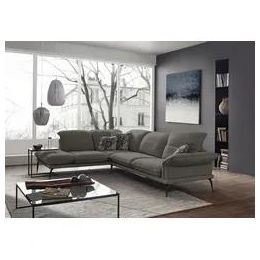 Ecksofa W.Schillig "sherry, Designsofa mit tollem Sitzkomfort, L-Form", braun (stone w82), B:302cm H:81cm T:230cm, Longlife Xtra-Leder Z69: Das feinnarbige, gedeckte Softleder Z69 besticht durch seine außergewöhnliche Weichheit im trendigen u00bbVintage-Looku00ab, Hautstärke 0, 9 - 1, 1 mm, Schlingenpolgewebe W82 (74% Polyacryl, 26% Polyester), Chenillegewebe V34 (52% Polyester, 38% Baumwolle, 10%