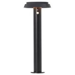 LED Sockelleuchte Brilliant "Alvero", schwarz, H:50cm Ø:20cm, Lampen, LED-Außenleuchte, Solar, Bewegungsmelder, 50 cm, 500 lm, 3000 K