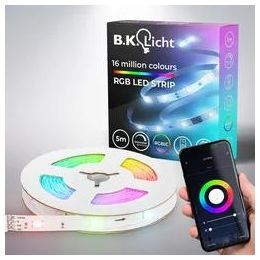 B.K.LICHT LED Stripe "Wifi RGBIC LED Strip, 5 m, mit App Steuerung", weiß, Flammen 150 St., Kabellänge 150,00m, Lichterketten, Lichtleiste, mit Musiksensor, smartes LED Band, Selbstklebend