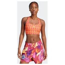 Sport-BH Adidas PERFORMANCE "FARM BRA", Damen, Gr. XL, Cup A/B, bright orange, bold pink, semi spark a, b, Obermaterial: 85% Polyester, 15% Elasthan, sportlich, BHs