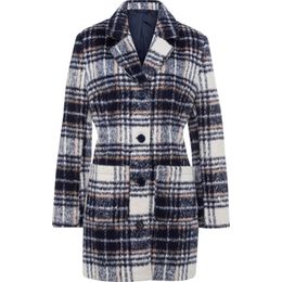 Damen Longjacke f&uuml;r normale Wintertemperaturen marine-champagner-kariert, Gr&ouml;&szlig;e 46