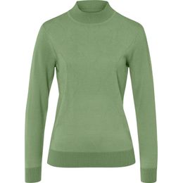 Damen Stehkragenpullover mit Rauten-Strickmuster eucalyptus, Gr&ouml;&szlig;e 44