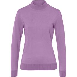 Damen Stehkragenpullover mit Rauten-Strickmuster orchidee, Gr&ouml;&szlig;e 52