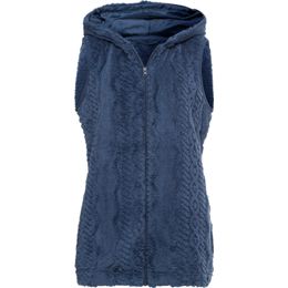 Damen Fleeceweste aus Teddy-Fleece jeansblau, Gr&ouml;&szlig;e 40