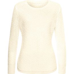 Damen Rundhalspullover mit Effektgarn ecru, Gr&ouml;&szlig;e 44