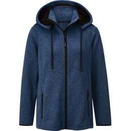 Damen Fleecejacke mit Antipilling-Ausr&uuml;stung jeansblau-meliert, Gr&ouml;&szlig;e 54