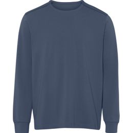 Herren Rundhalsshirt mit B&uuml;ndchen an den &Auml;rmeln rauchblau, Gr&ouml;&szlig;e 44/46